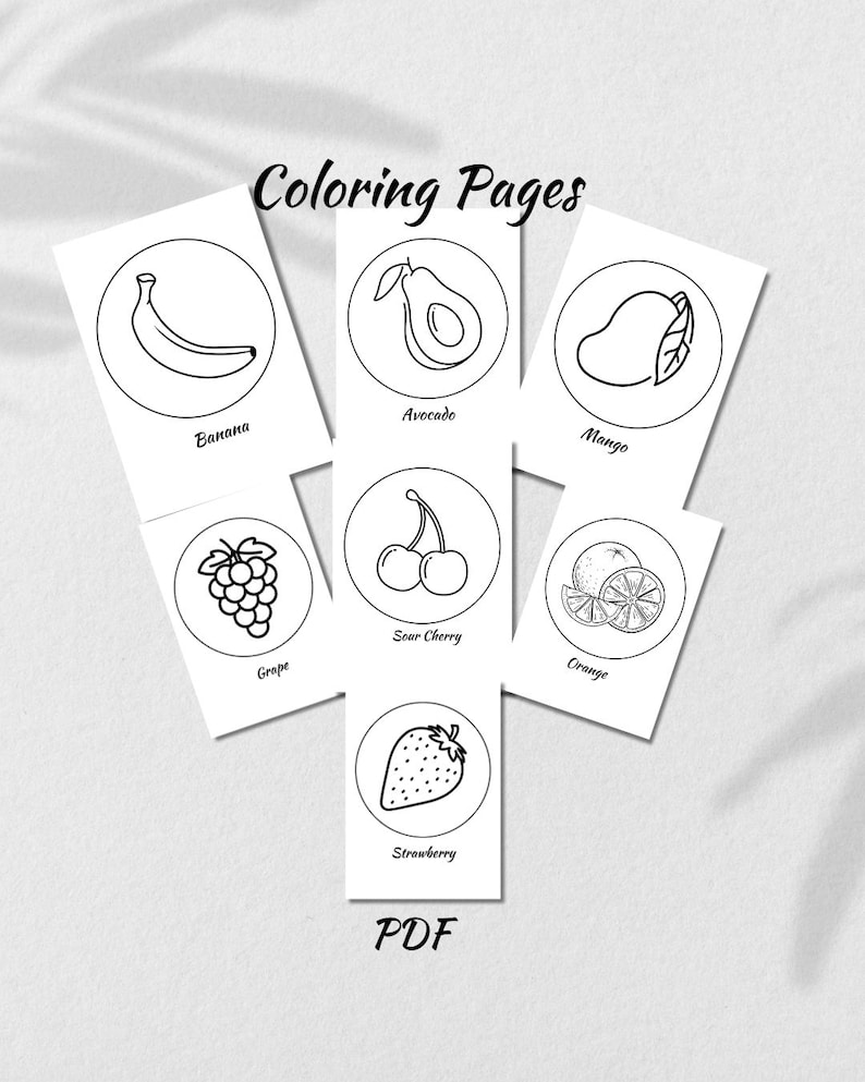 Coloring Pages for Kids, 50 Fun Fruit Vegetable Coloring Pages, Digital ...