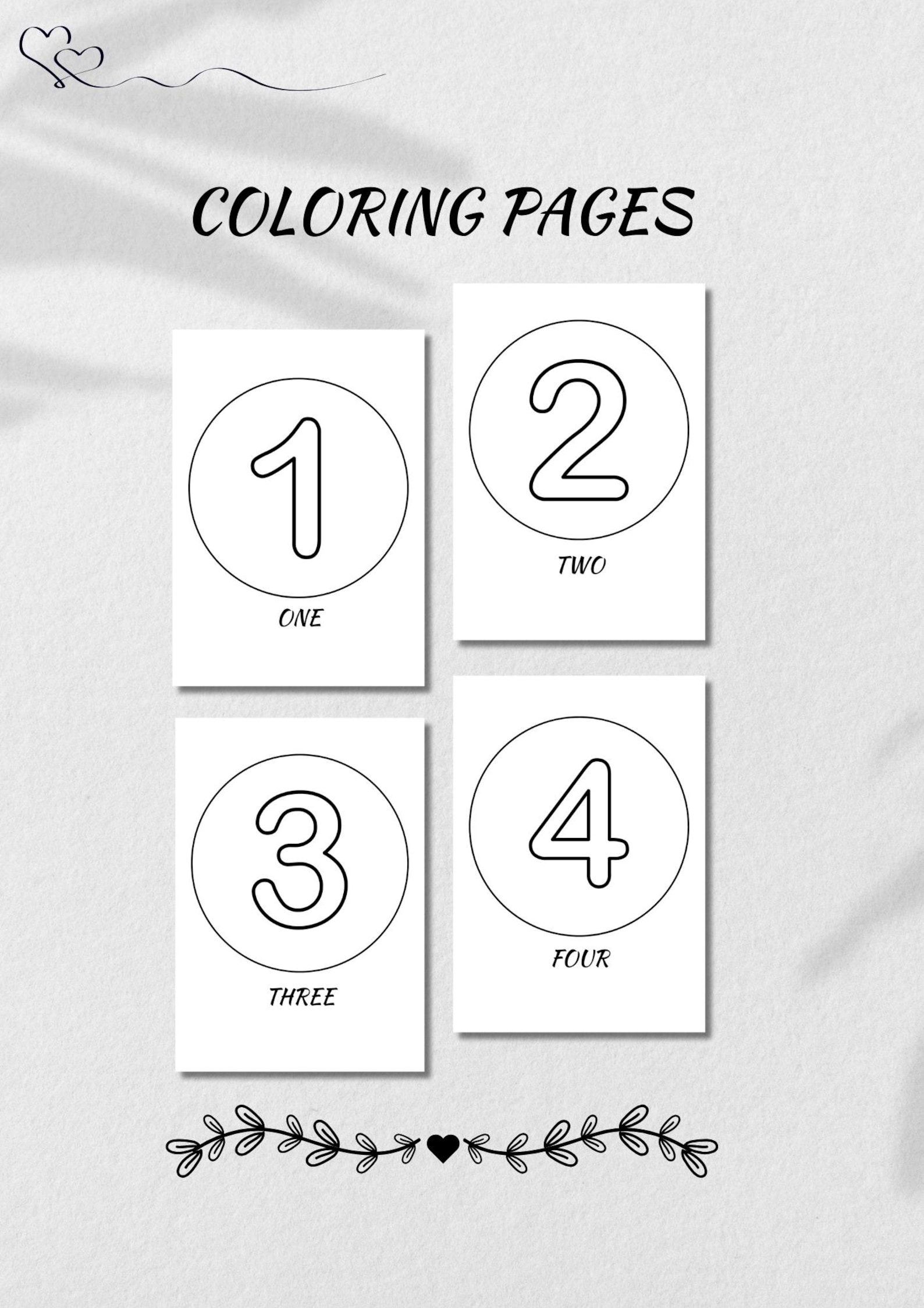 Coloring Pages for Kids, 20 Fun Number Coloring Pages, Digital Coloring ...