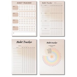 Pastel Tones Habit Tracker Set, Goal and Routine Planners, A4 and A5 ...
