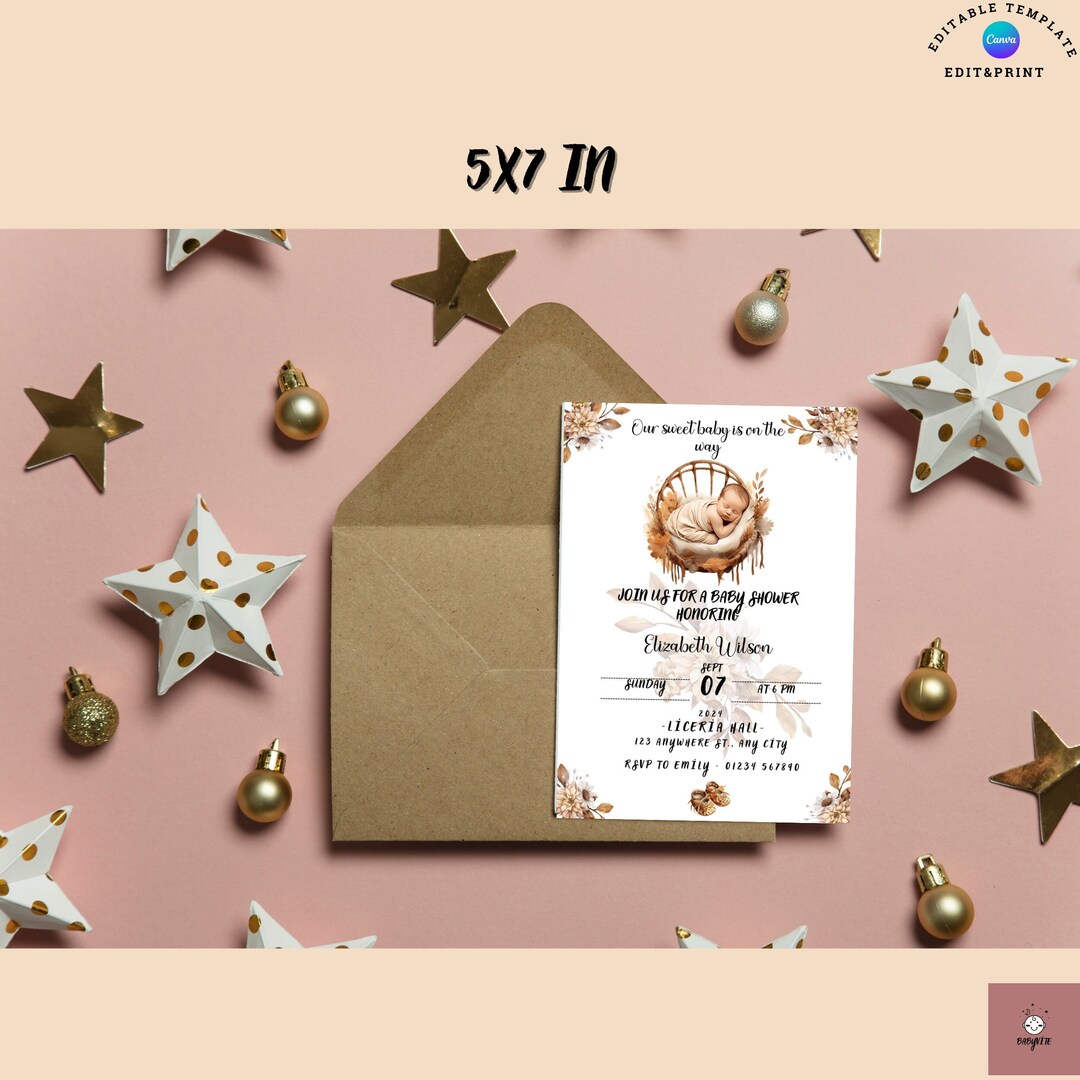 Baby Shower Invitation With, Baby Picture Invitation, We Can Bearly ...