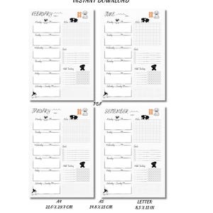 Cute Dog Themed Weekly, Monthly and Daily Planner, Printable PDF in A4 ...