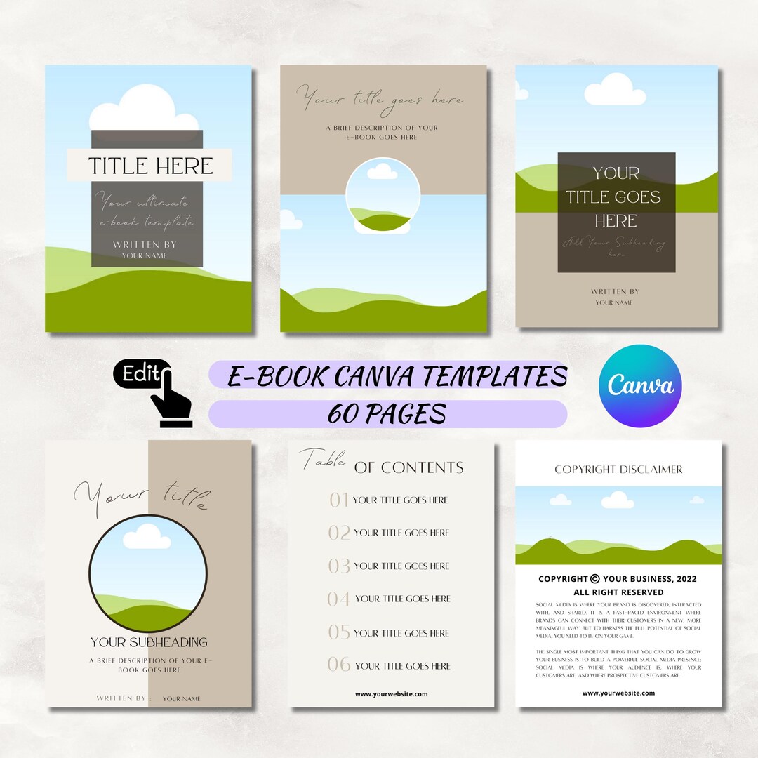 Canva Ebook Template, Customizable Canva Ebook Template, 8.5x11 ...