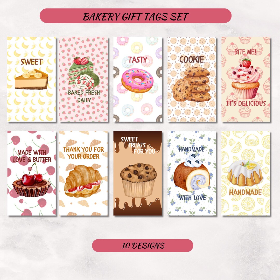 Printable Bakery Gift Tags, Handmade / Sweet Treat Labels, Small ...