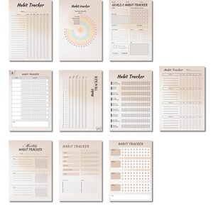 Pastel Tones Habit Tracker Set, Goal and Routine Planners, A4 and A5 ...