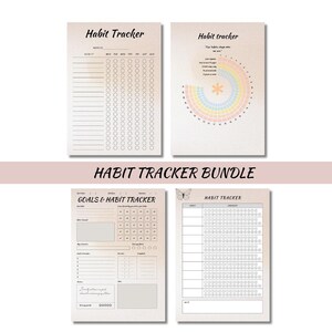 Pastel Tones Habit Tracker Set, Goal and Routine Planners, A4 and A5 ...