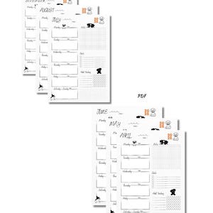 Cute Dog Themed Weekly, Monthly and Daily Planner, Printable PDF in A4 ...