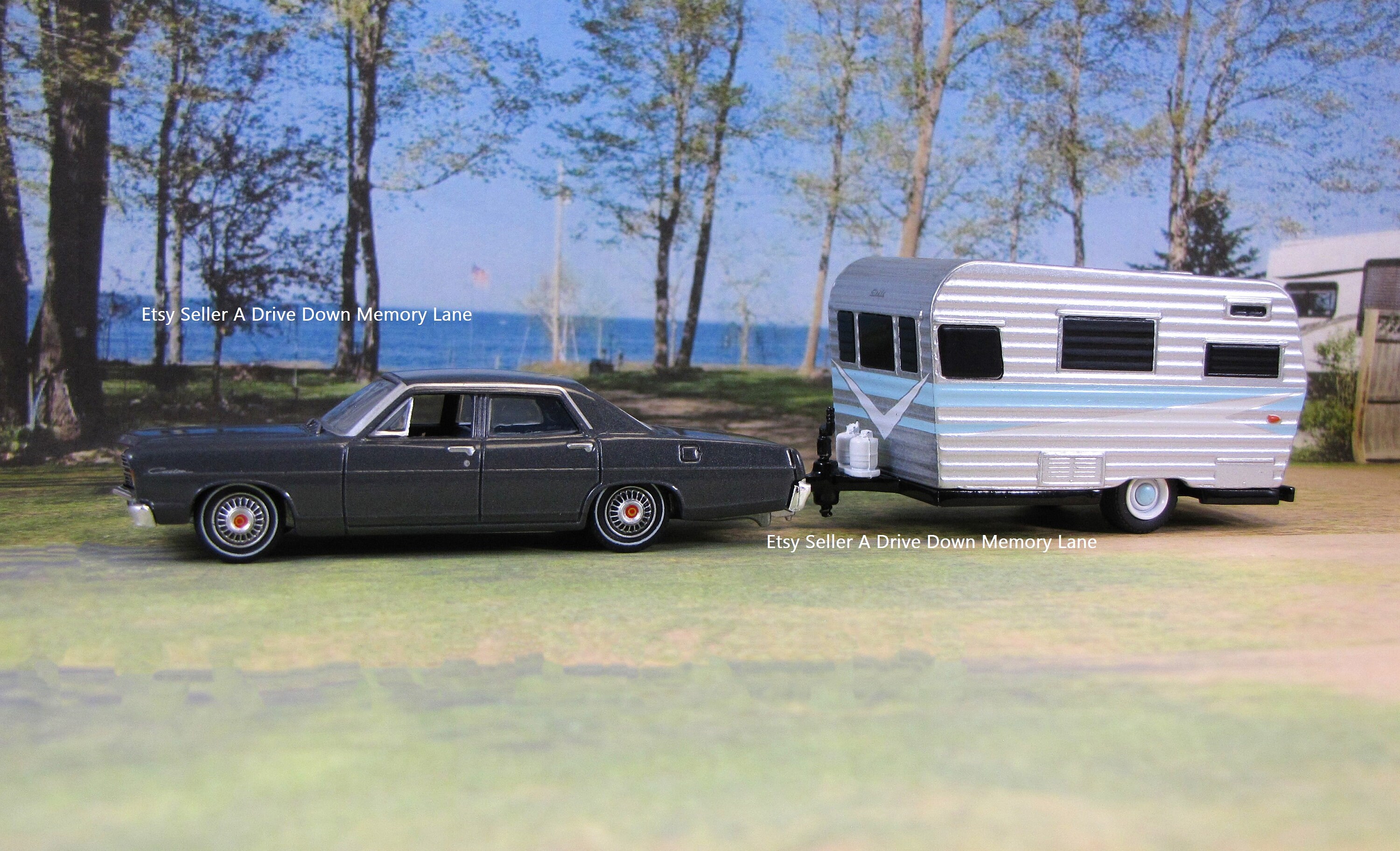 1967 Ford Custom / Galaxie + Siesta Camper Trailer Retro 1960's ...