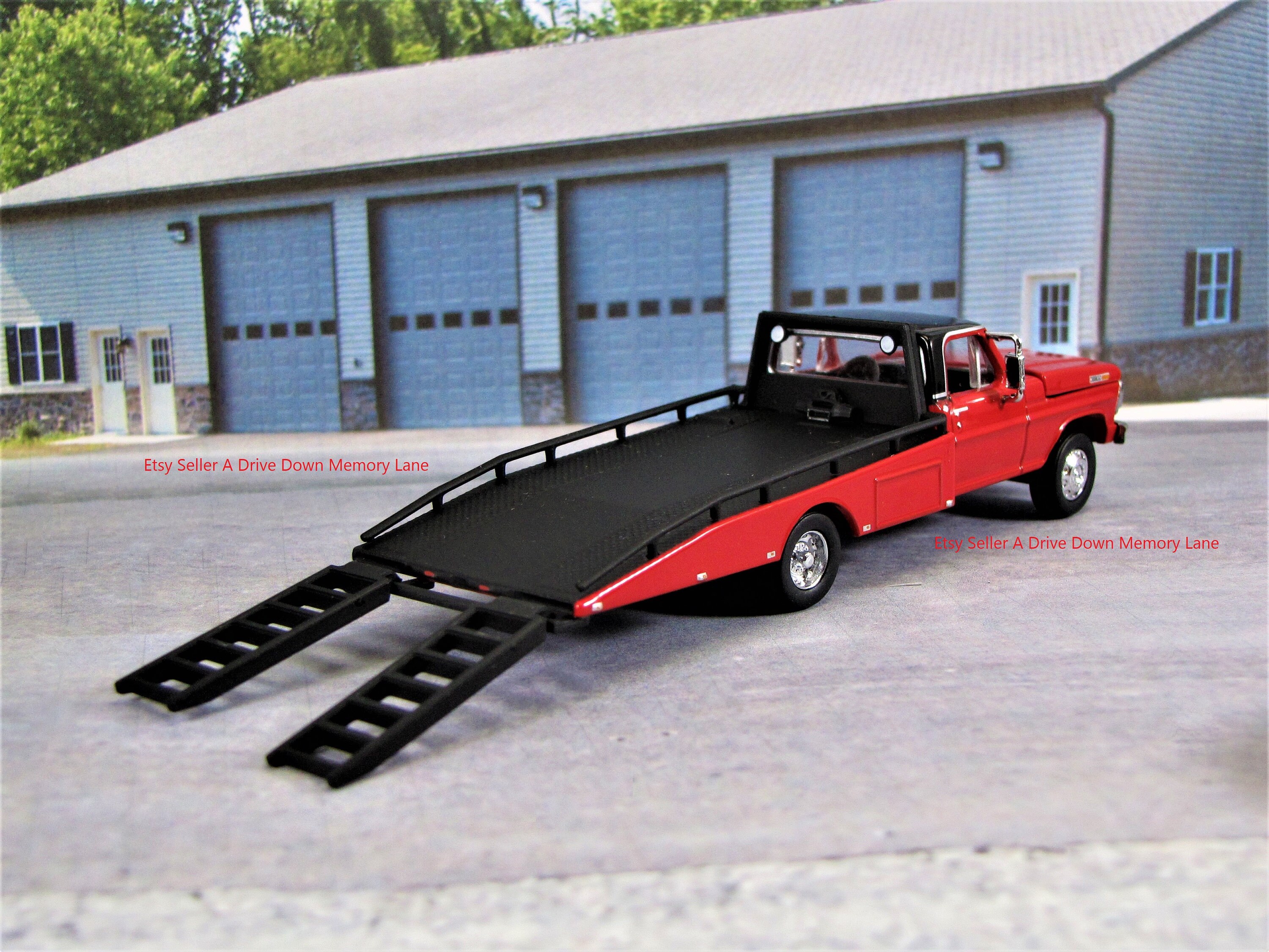 1970 Ford F350 Ramp Tow Truck & 1965 1966 Mustang Car Hauler Vintage ...