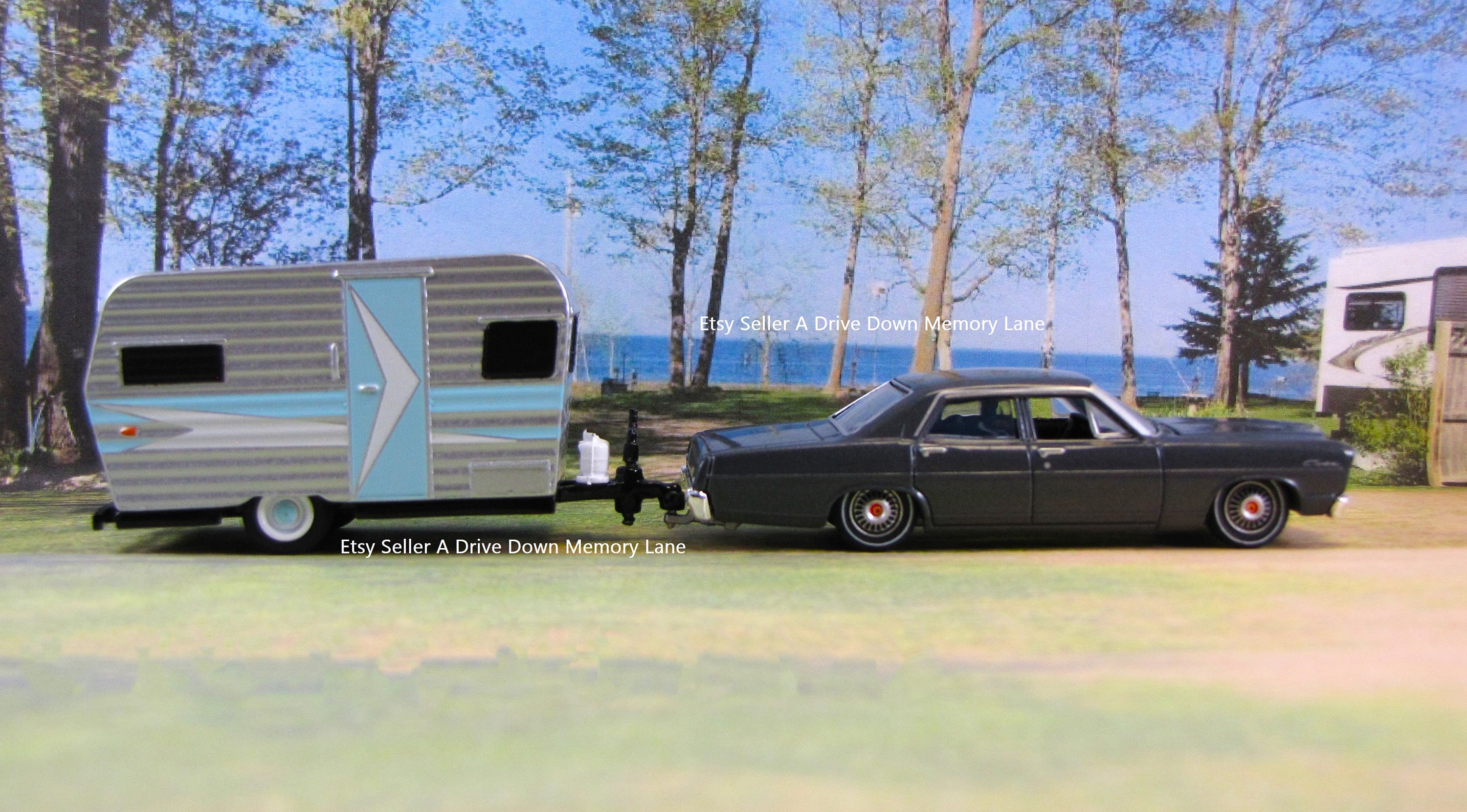 1967 Ford Custom / Galaxie + Siesta Camper Trailer Retro 1960's ...