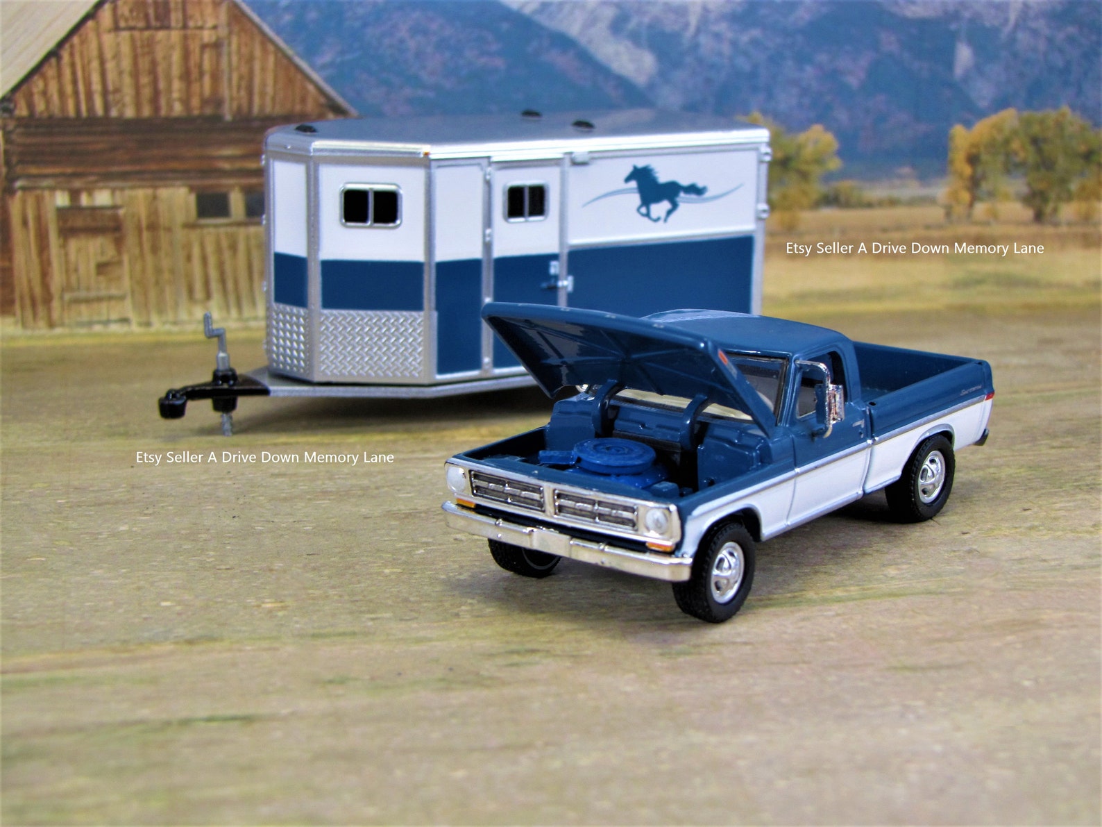 1972 Ford F100 Truck Tandem Side by Side Horse Trailer Farm Ranch ...