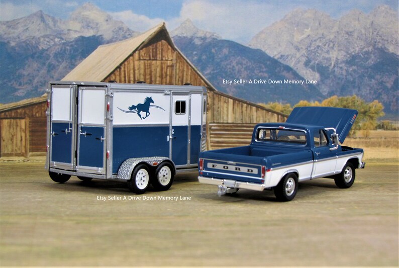 1972 Ford F100 Truck Tandem Side by Side Horse Trailer Farm Ranch ...