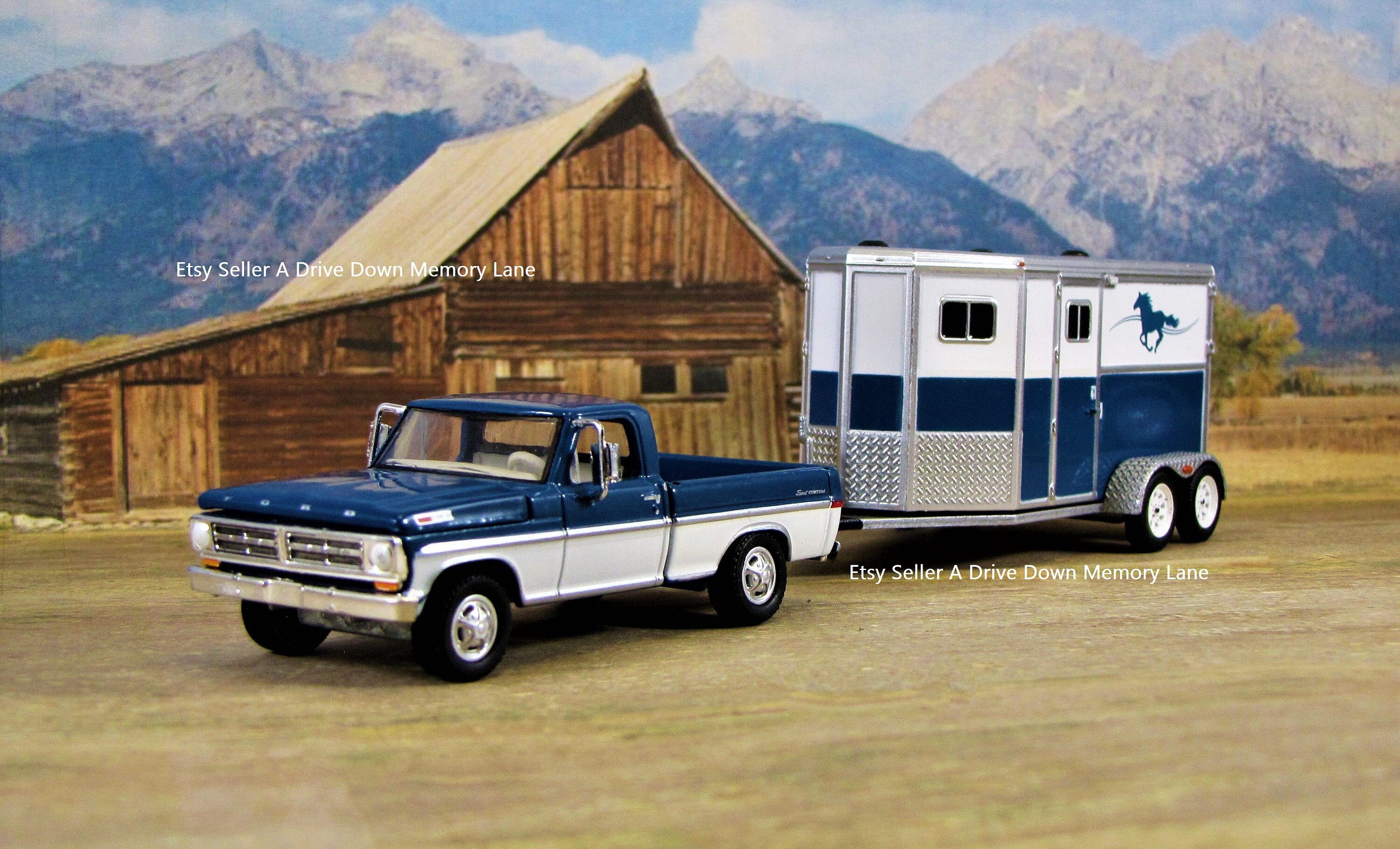1972 Ford F100 Truck Tandem Side by Side Horse Trailer Farm Ranch ...