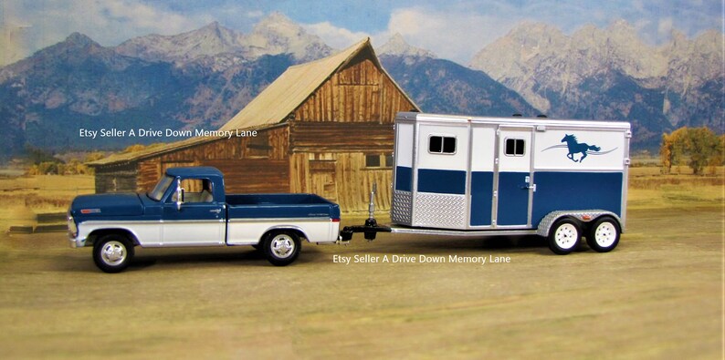 1972 Ford F100 Truck Tandem Side by Side Horse Trailer Farm Ranch ...