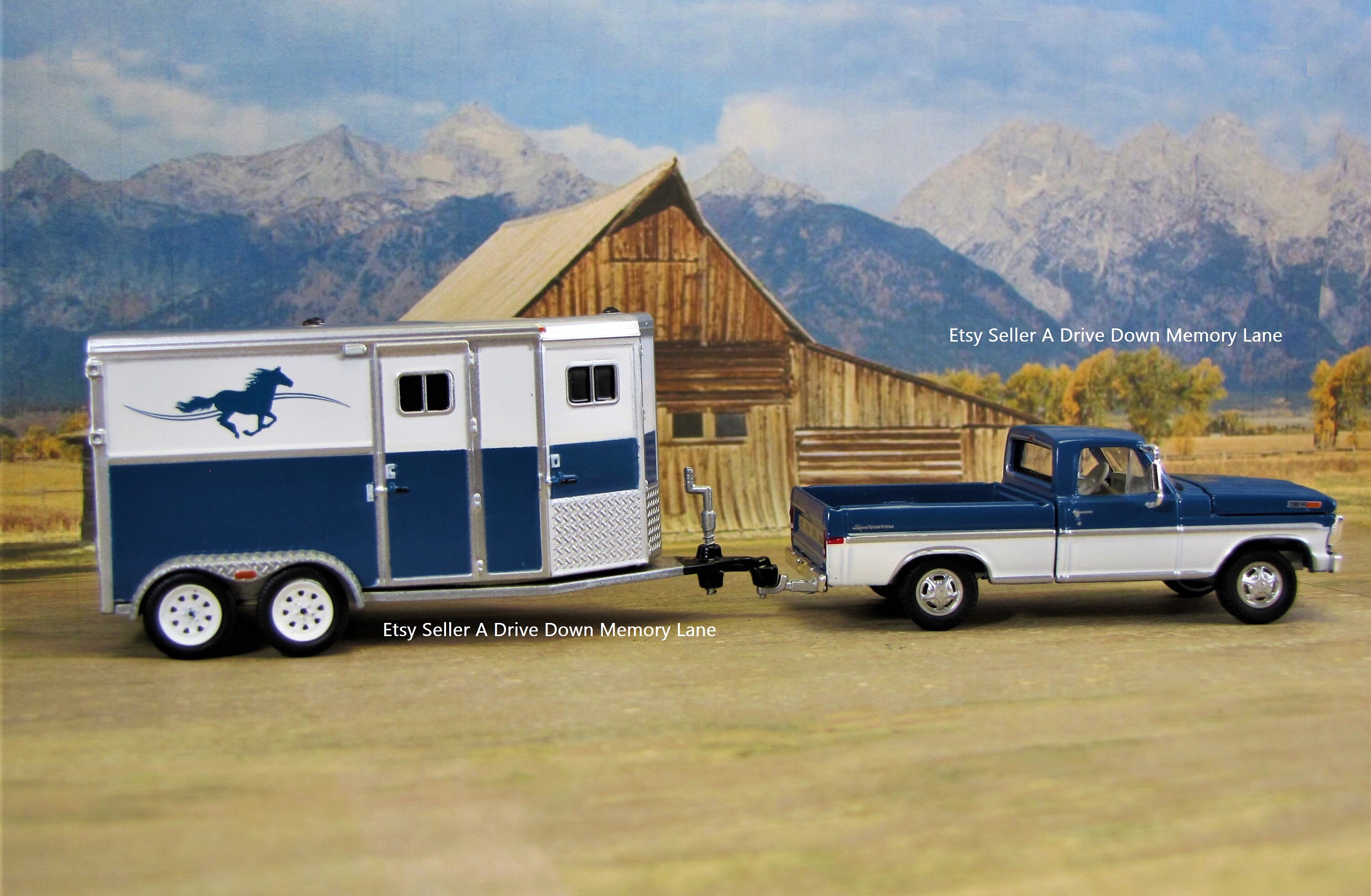 1972 Ford F100 Truck Tandem Side by Side Horse Trailer Farm Ranch ...