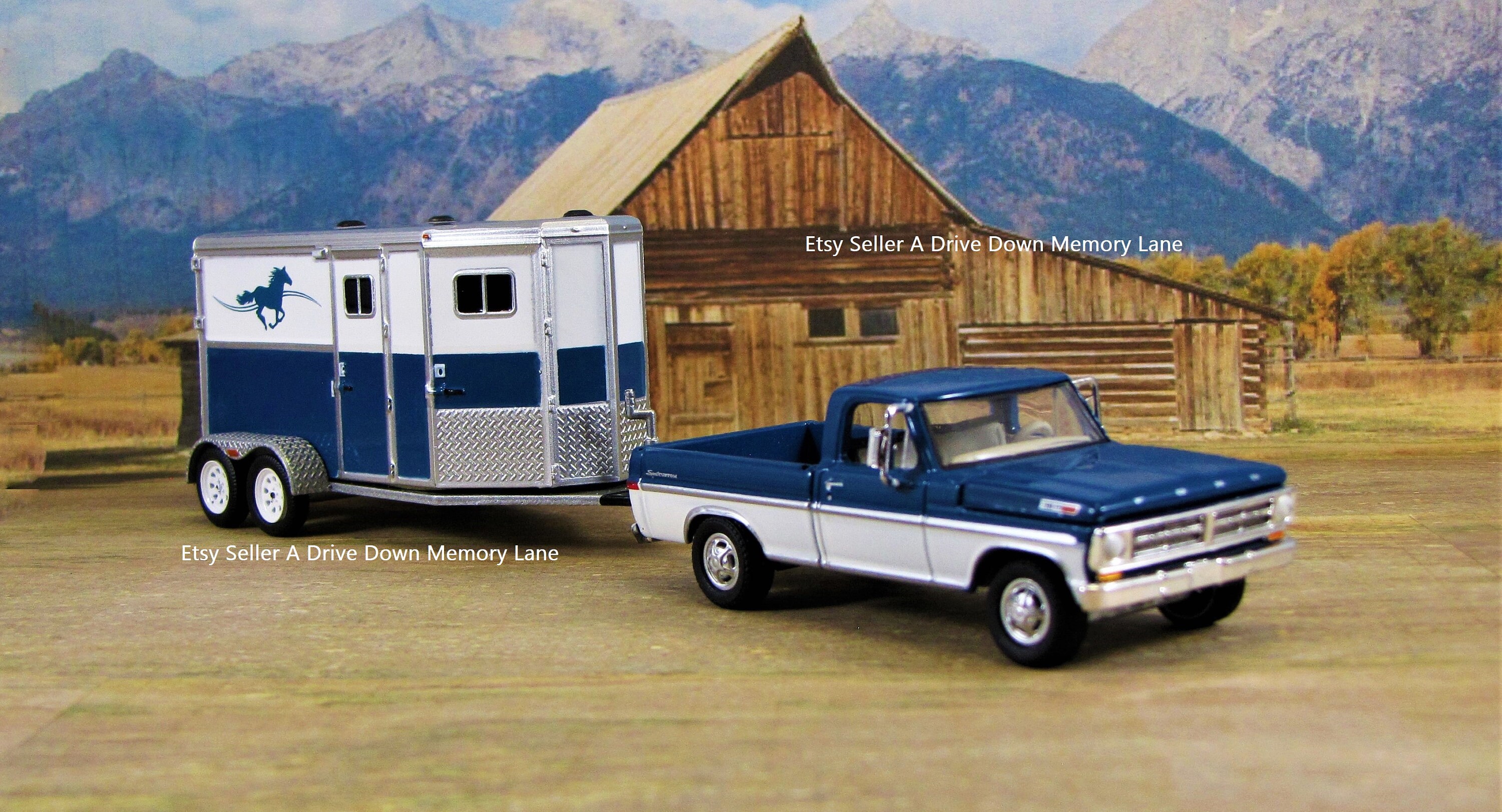 1972 Ford F100 Truck Tandem Side by Side Horse Trailer Farm Ranch ...
