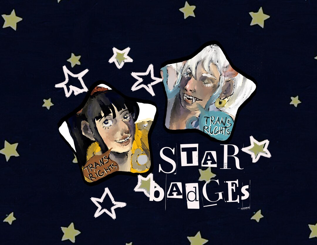 Trans Rights Star Badge • (one Piece) Kiku and Yamato - Etsy