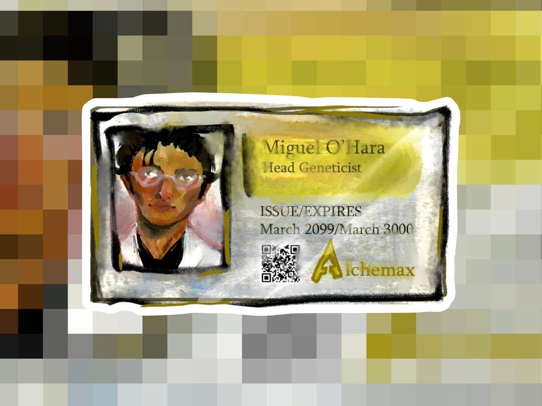 Alchemax ID Card miguel Ohara Spiderman 2099 Sticker - Etsy