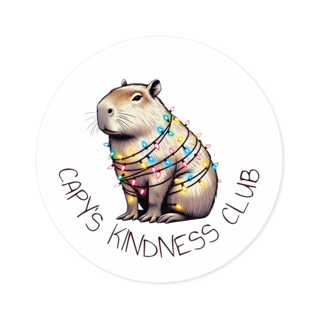 Capy's Kindness Club Cute Capybara Vinyl Sticker - Etsy