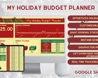 Christmas Gift Budget Spreadsheet Christmas List Budget Planner ...