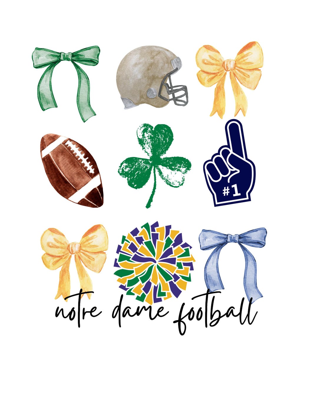 Notre Dame Digital Stickers | Football, Cheer, Shamrock, Game Day ...
