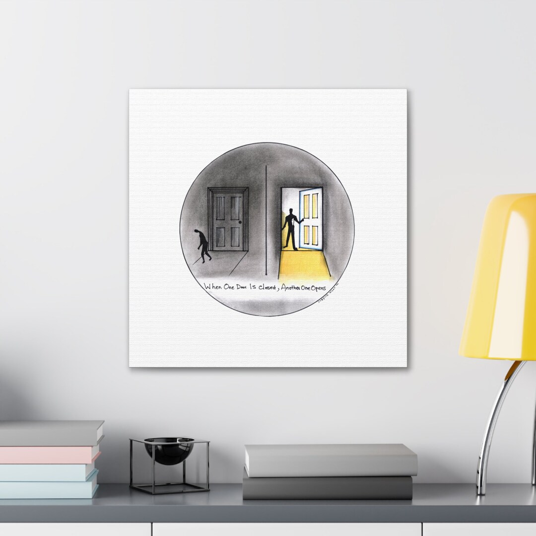 Inspiration and Motivational Phrase Canvas Gift When One Door is Closed ...