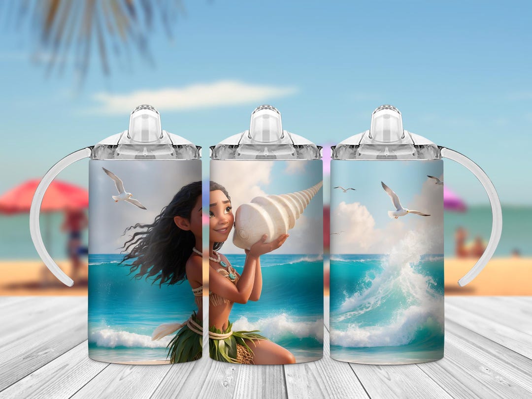 12oz Moana Sippy Cup Wrap, Princess Moana Cup Wrap Design, Instant ...