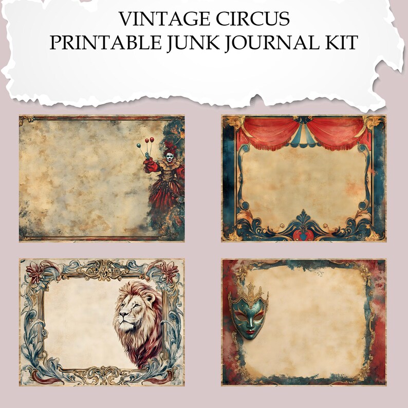 Vintage Circus Junk Journal Kit: Mystical Ephemera (digital Download ...