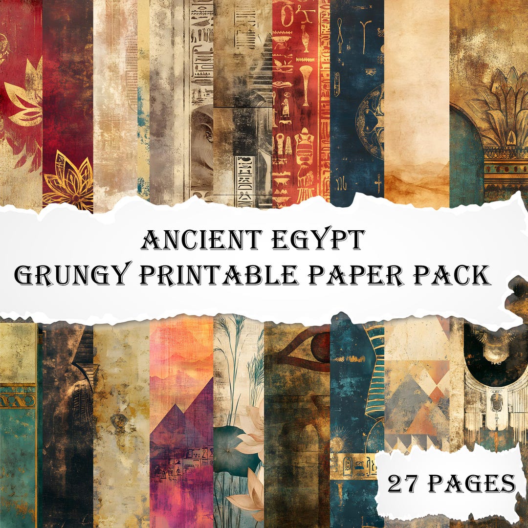 Ancient Egypt Printable Paper Pack Grungy | Vintage Designs | Digital ...