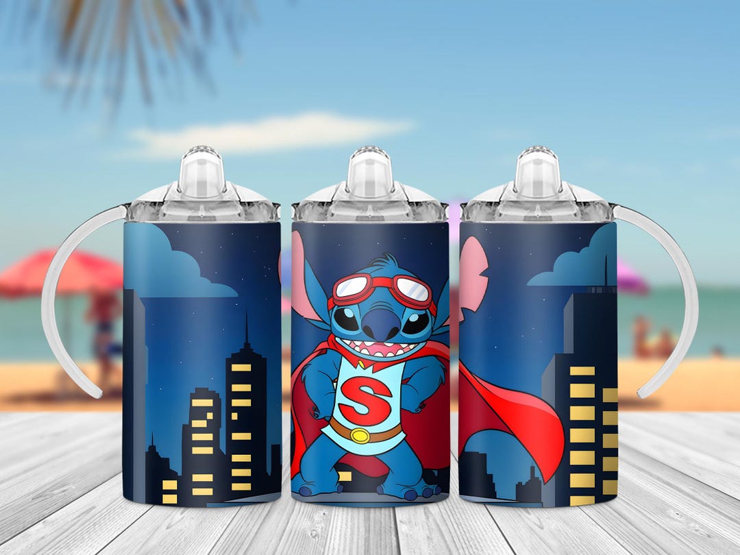 12oz Stitch Sippy Cup Wrap, Stitch Superhero Design, Instant Download ...