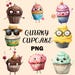 Quirky Cupcake PNG Clipart Bundle: Whimsical Birthday Graphics (digital ...