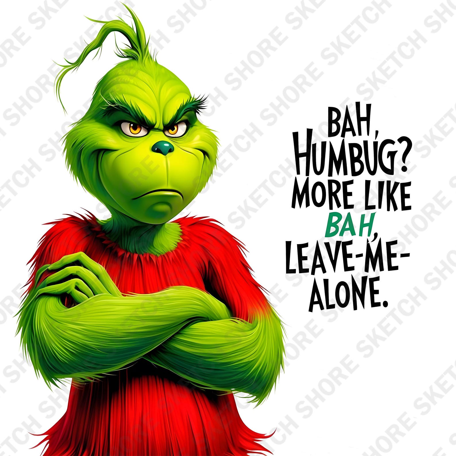 Funny Grinch Christmas PNG: Sarcastic Sublimation Design (digital ...