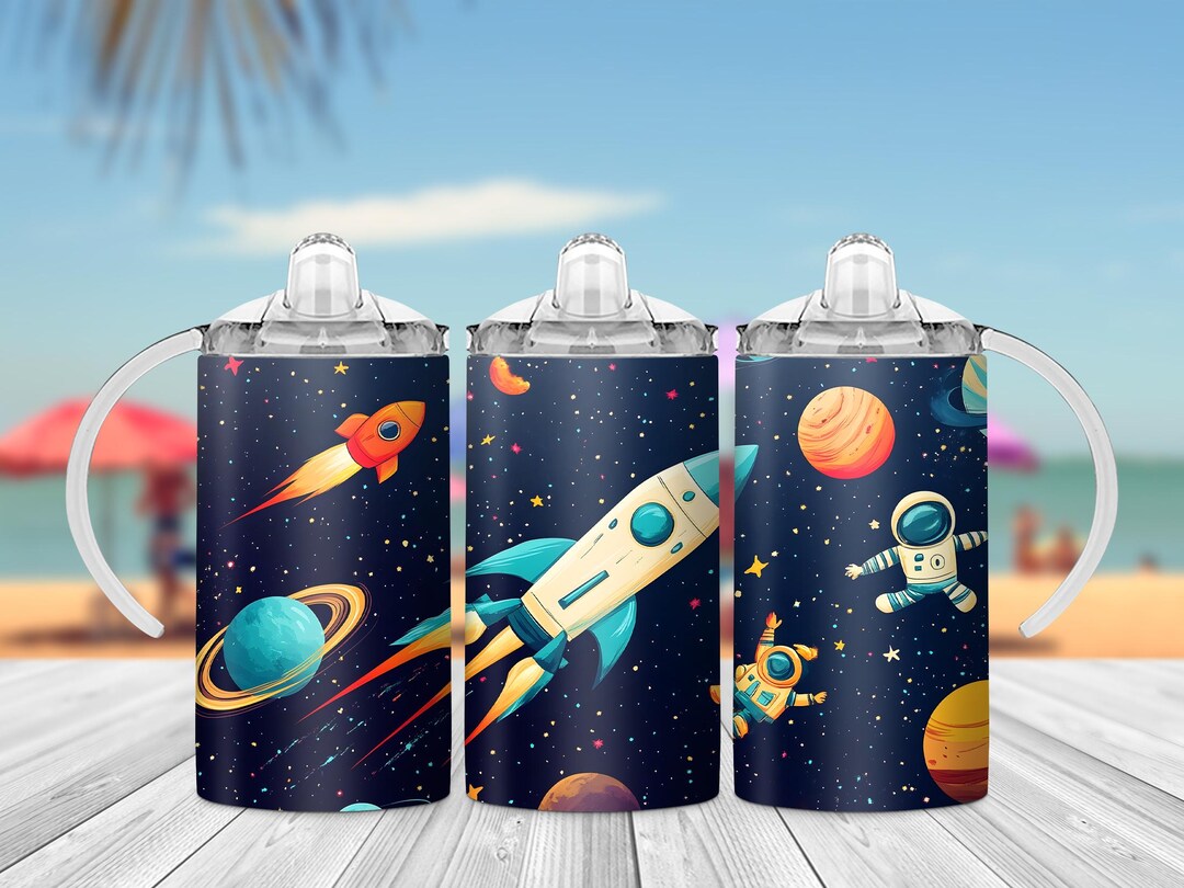 Space Sippy Cup Wrap, 12oz Astrounut Sublimation PNG Design, Instant ...
