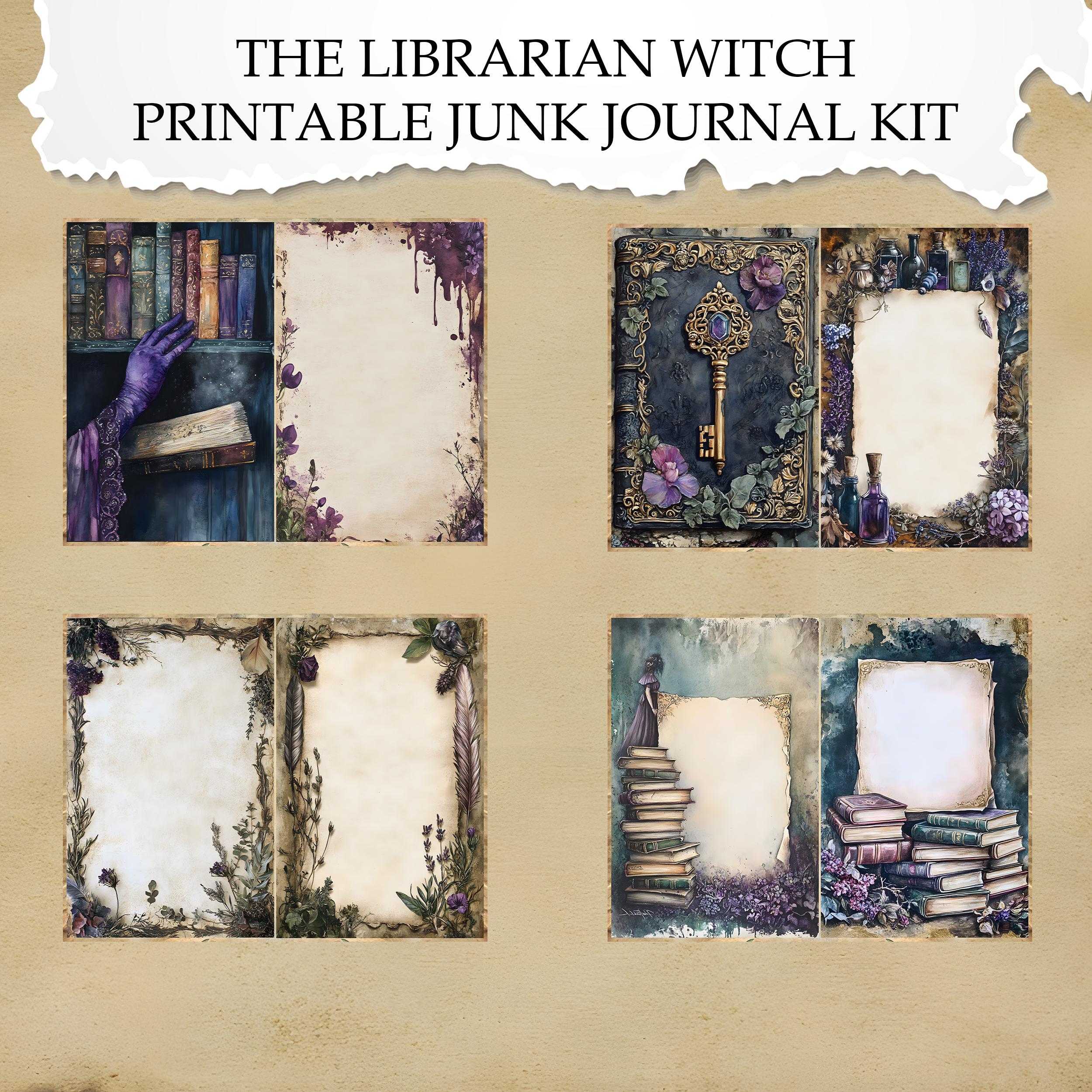 Librarian Witch Junk Journal Kit: Mystical Library Ephemera (digital ...
