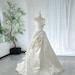 Beige Taffeta Wedding Dress Chapel Train Full Bridal Dress ...