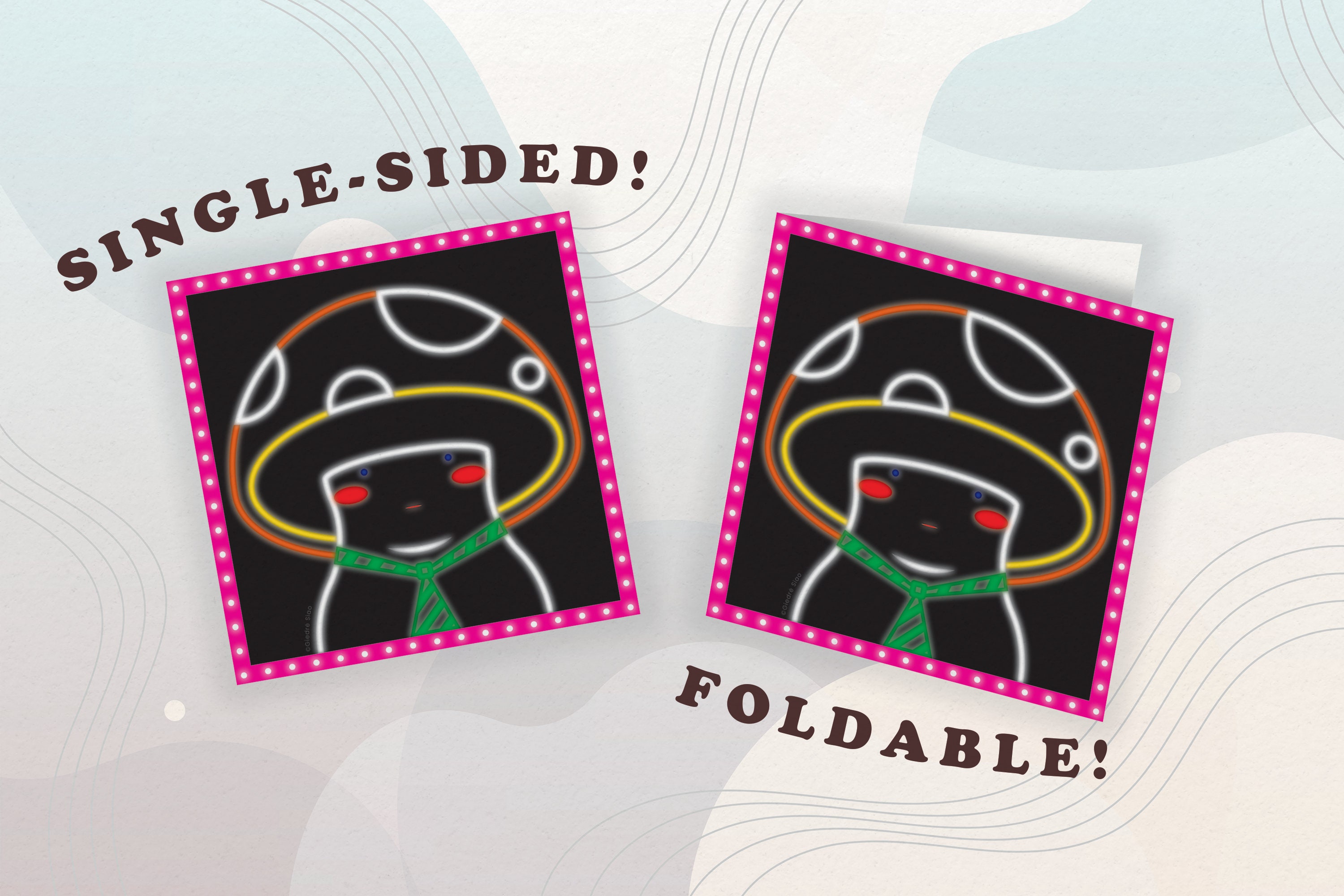 Neon Grib Greeting Card Prints Digital Greeting Cards Download Cute ...