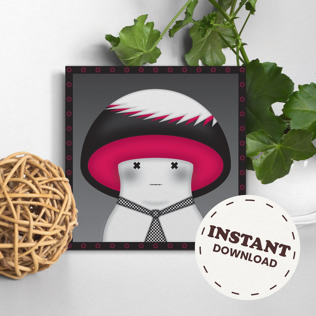 Edgy Grib Greeting Card Prints Digital Greeting Cards Download Cute ...
