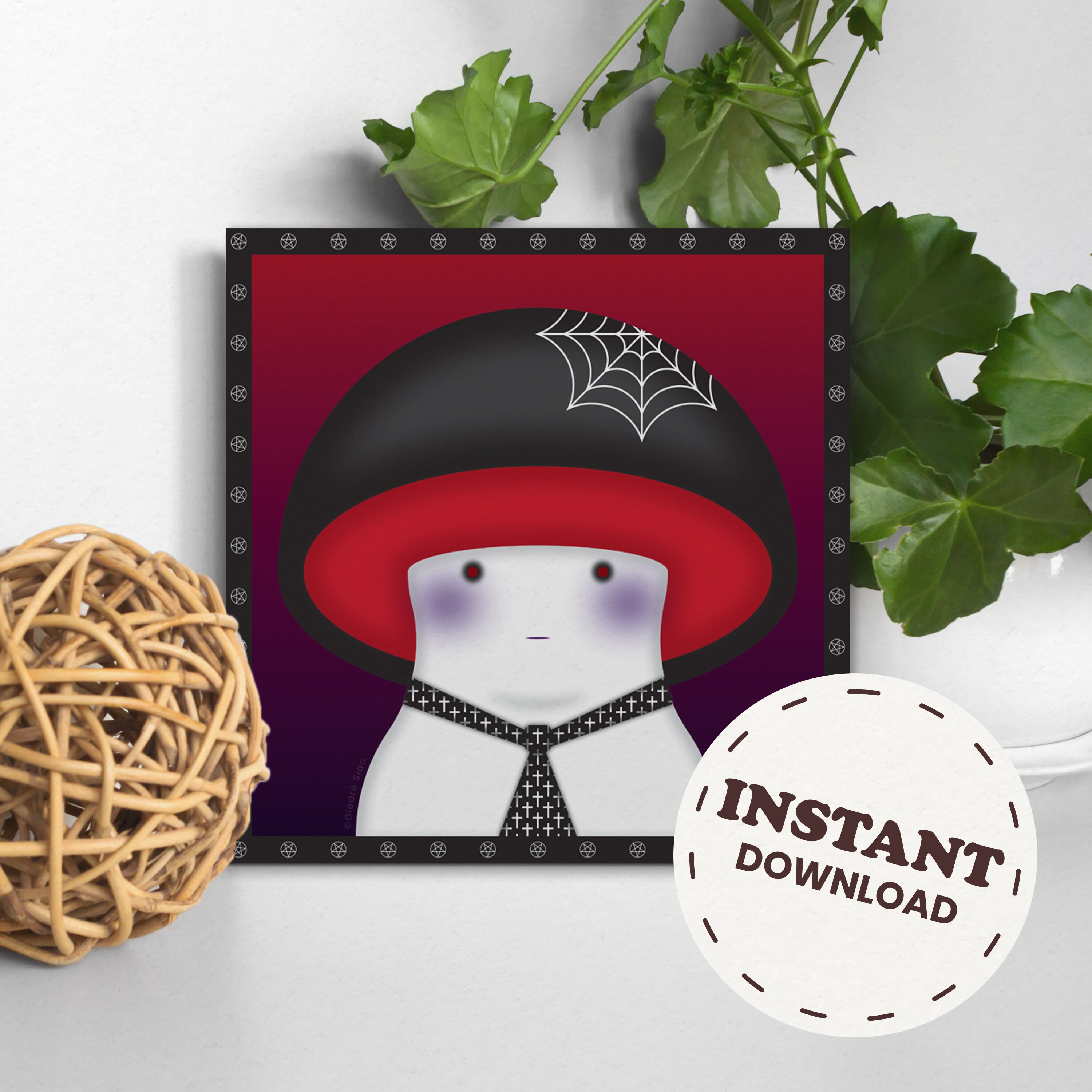 Gothic Grib Greeting Card Prints Digital Greeting Cards Download Cute ...