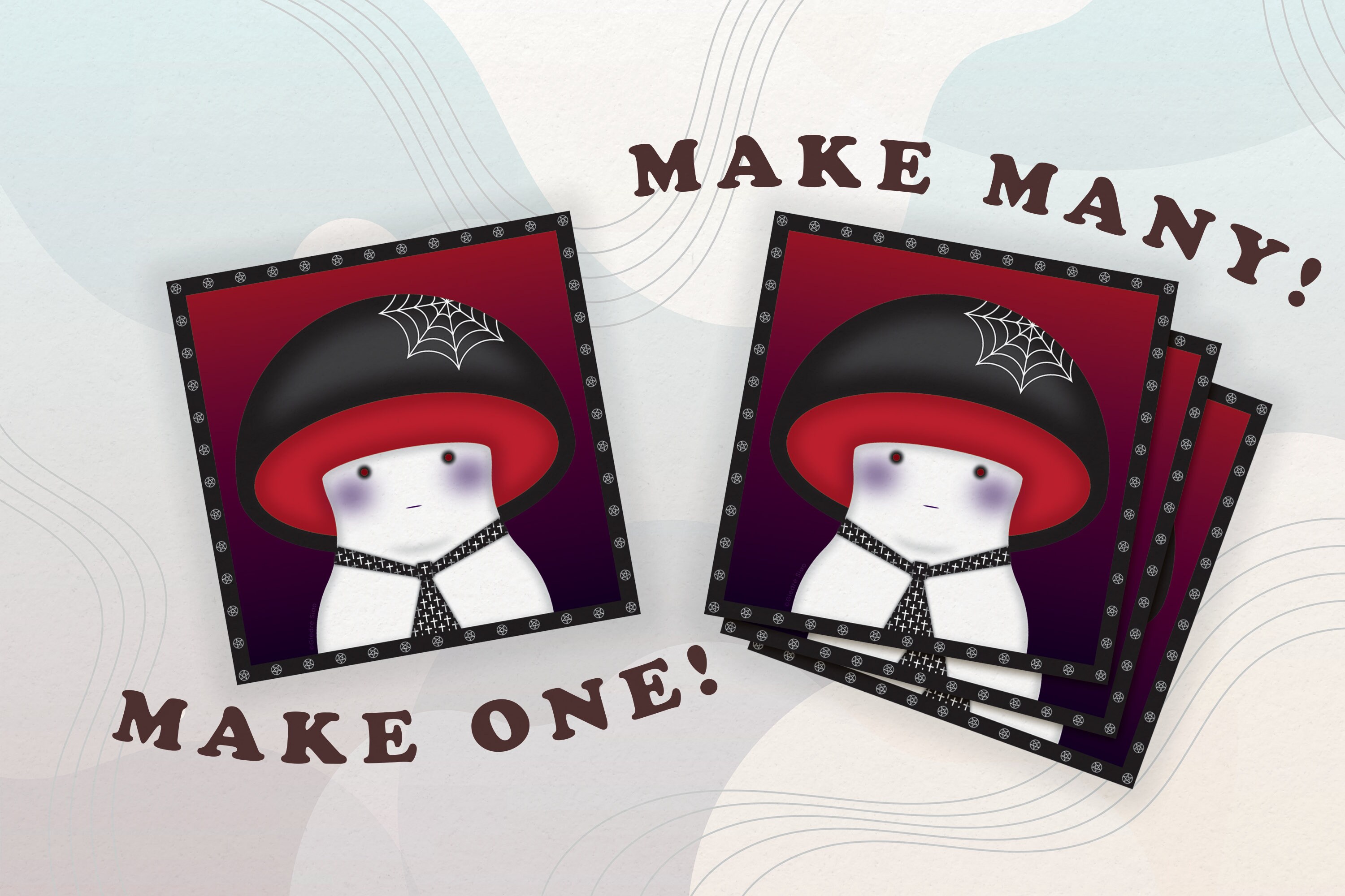 Gothic Grib Greeting Card Prints Digital Greeting Cards Download Cute ...