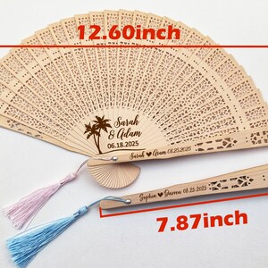 Personalized Wedding Fan With A Tassel, Wedding Guest Favors ...