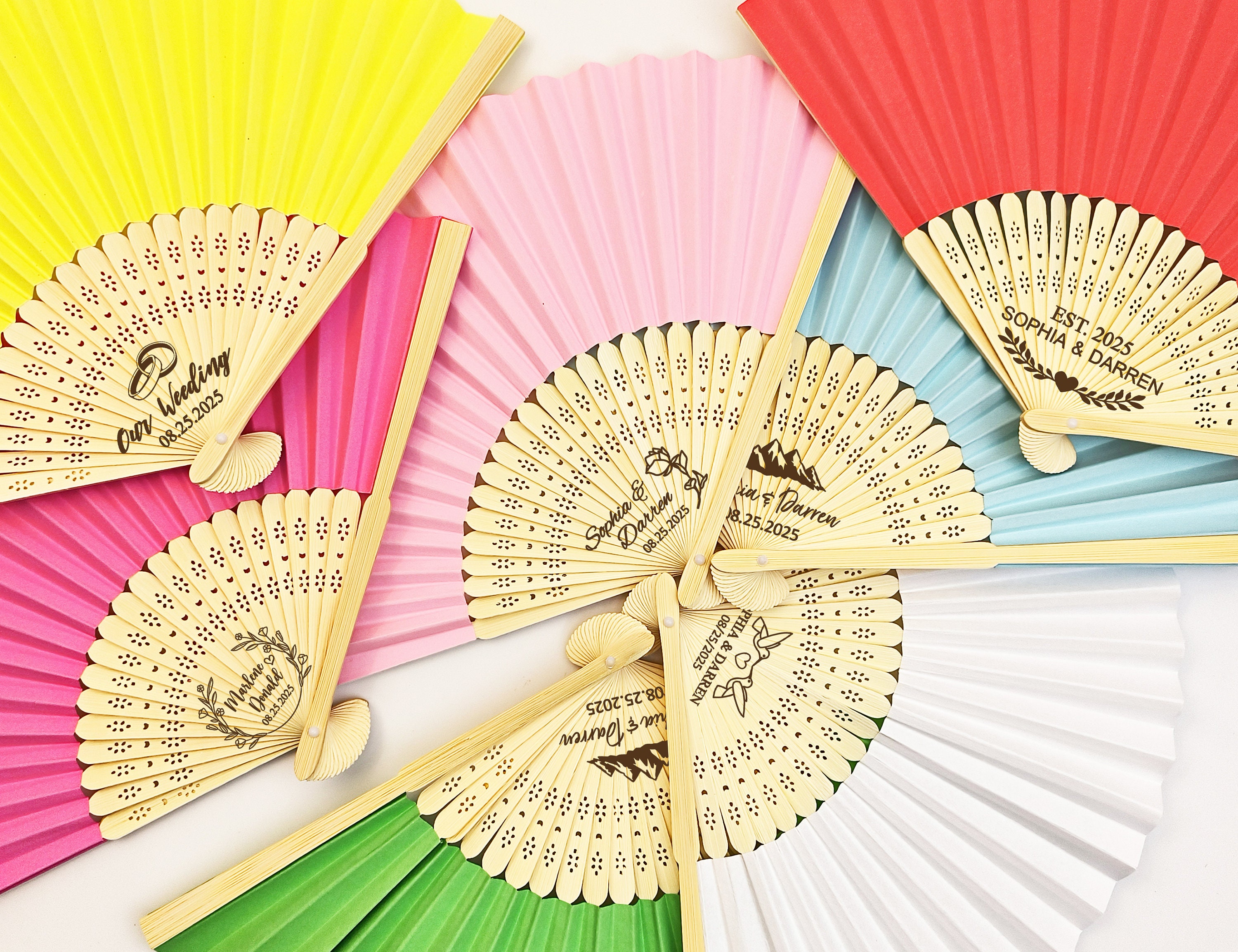 Personalized Wedding Fans/wedding Favors/colored Hand Fan/wedding Fans ...