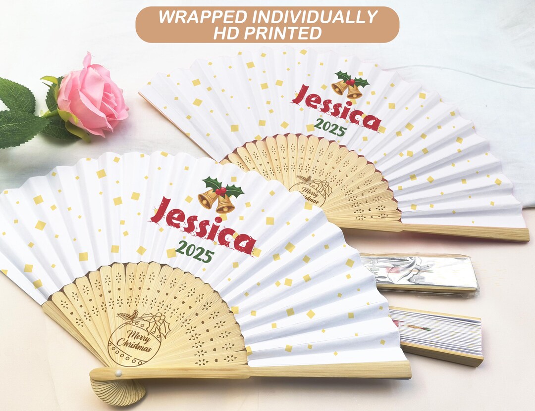 Christmas Custom Folding Hand Fan With Name/personalized Fan for ...