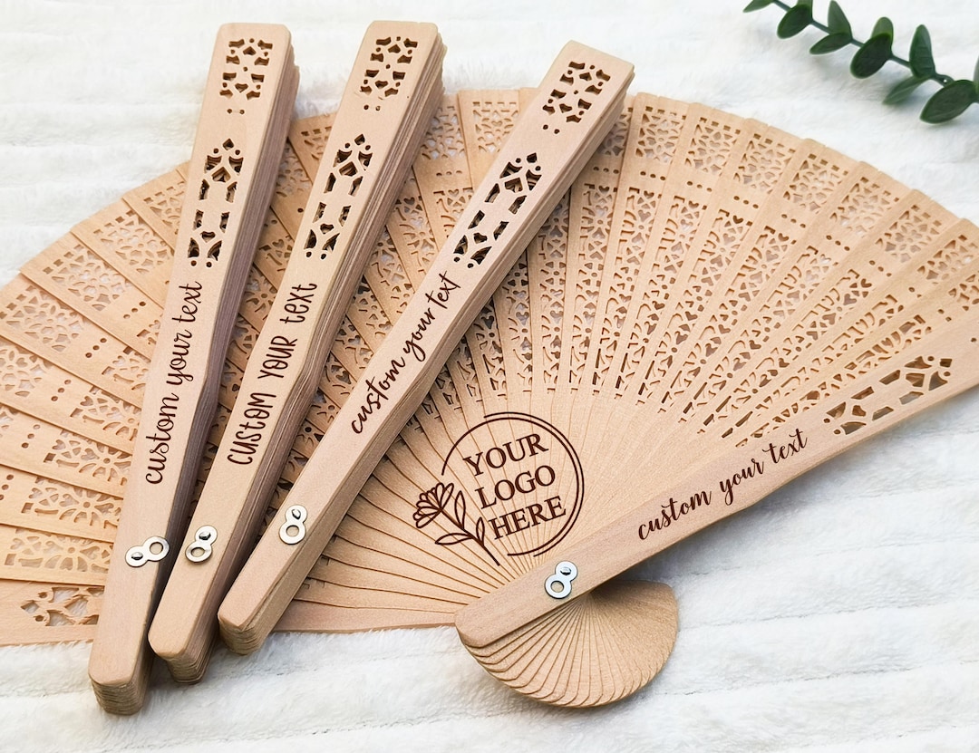 Custom Hand Fans With Your Logo Business Party Fan Favor Wedding Design ...