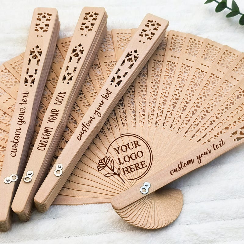 Hand Fan With Custom Logo - Etsy