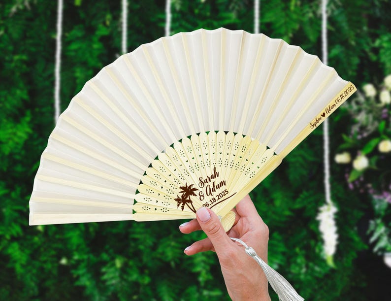 Custom Wedding Hand Fans With Tassel Bridesmaid Gifts Party Favors ...