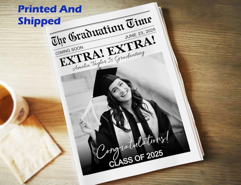 Graduation Large Newspaper Printed/personalized Graduation Newspaper ...