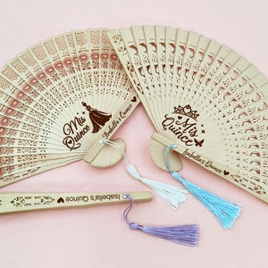 Bulk Mis Quince Años Fans With Tassel, Personalized Handheld Fan ...