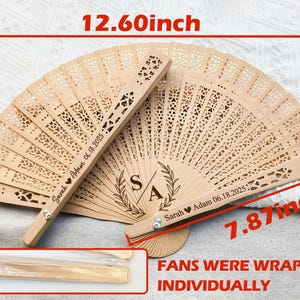 Custom Wedding Favor Fan for Guests in Bulk Personalized Fans Party ...
