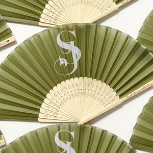 Personalized Silk Hand Fans, Custom Wedding Fans, Monogram Wedding Fans ...