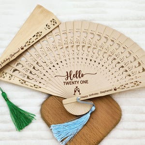 Happy Birthday Sandalwood Fans, Personalized Birthday Hand Fans With ...