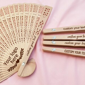 Custom Hand Fans With Your Logo Business Party Fan Favor Wedding Design ...